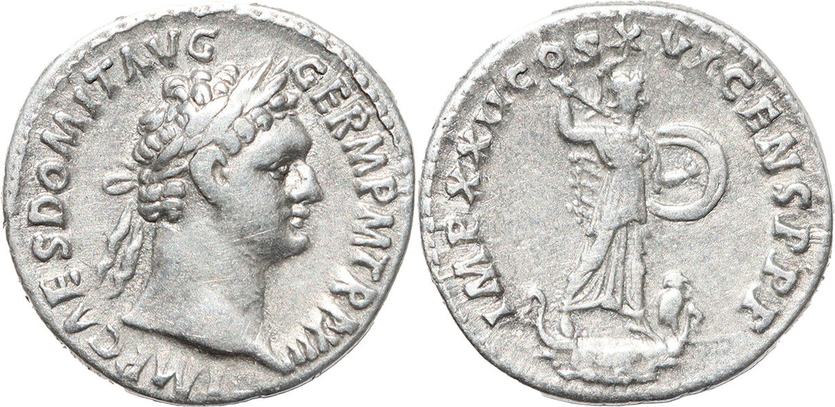 Roman silver coin of Domitian - Minerva – Cerberus Ancient Coins and ...