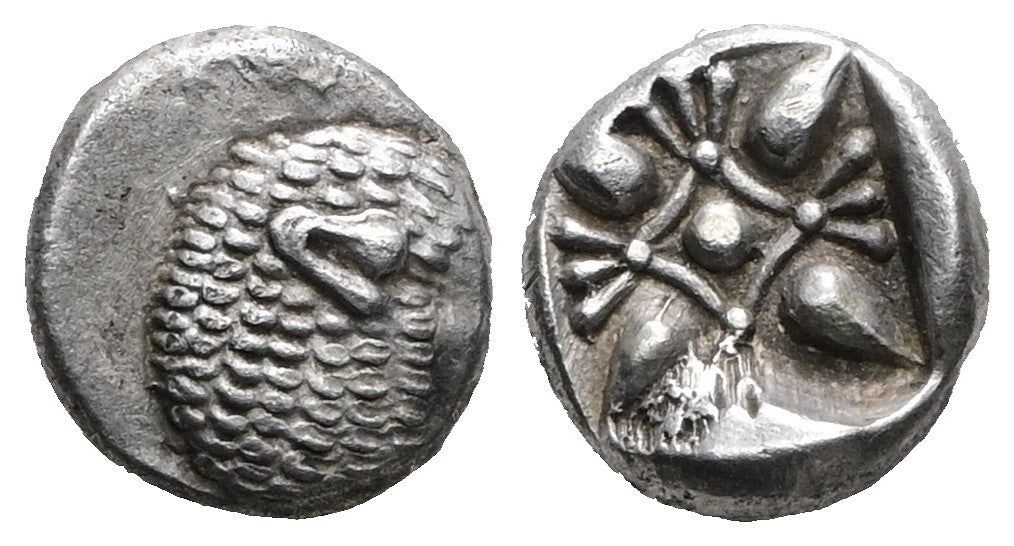 Ancient Greek coin from Ionia, Miletos. Late 6th early 4th Century BC ...