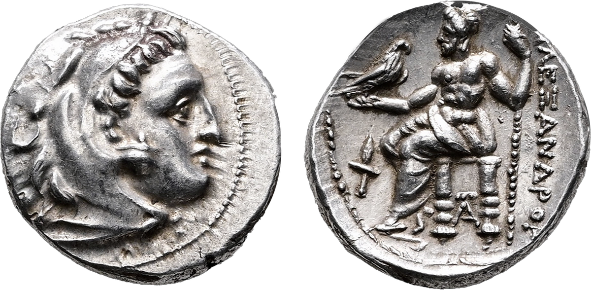 Ancient Greek silver coin of Alexander III 'The Great' 323-319 BC ...