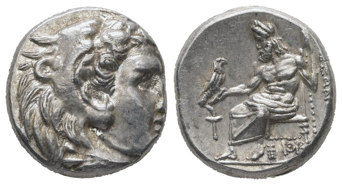 Ancient Greek silver coin of Alexander III 'The Great' struck during h ...