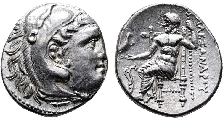 Ancient Greek silver coin of Alexander III The Great drachm 310-275 BC ...