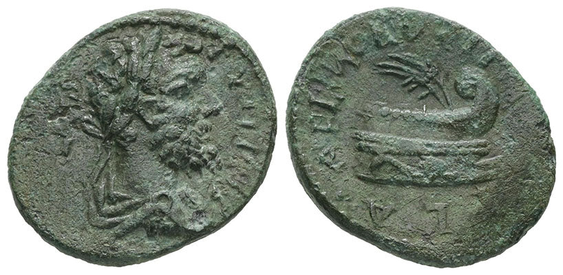 Ancient Roman Provincial coin of Septimius Severus minted in Coela, Th ...