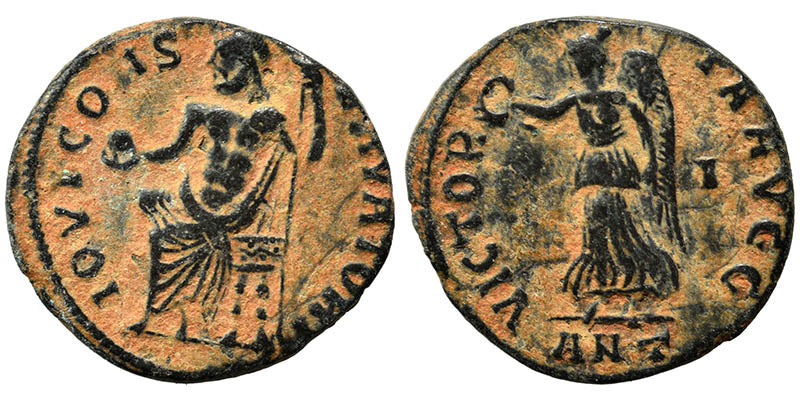 Ancient Roman coin of Maximinus II Daia - Victory holding wreath ...