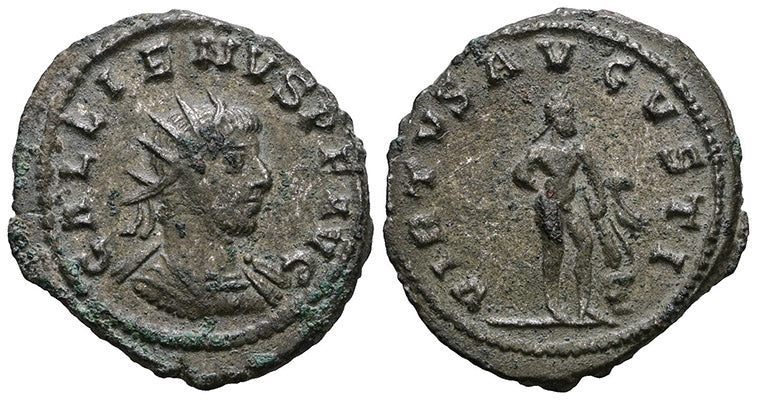 Ancient Roman coin of the Emperor Gallienus as Augustus with Hercules ...