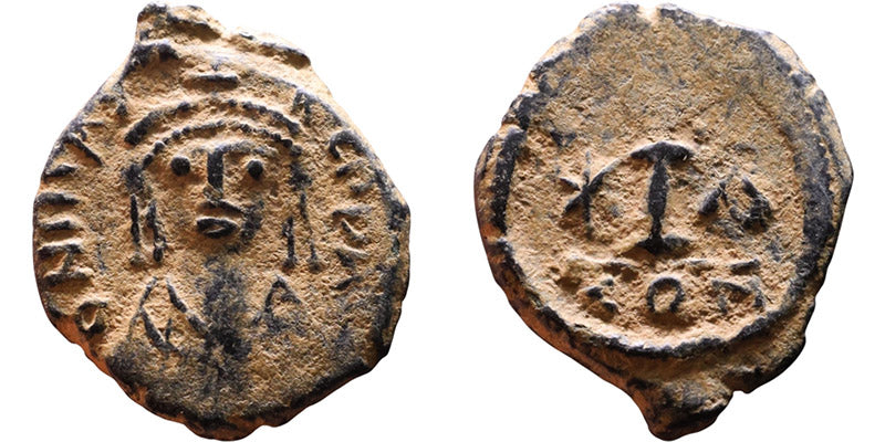Ancient Byzantine coin of Maurice Tiberius Ae Decanummium - Constantin ...