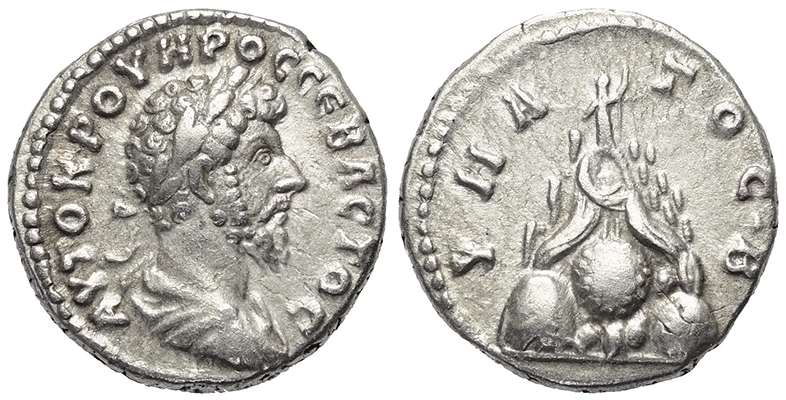 Ancient Roman Provincial silver coin of Lucius Verus minted in Caesari ...