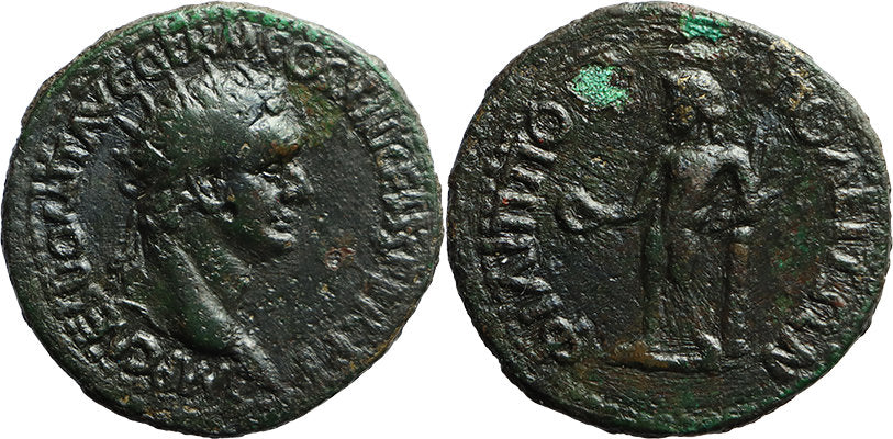 Ancient Roman coin of the Emperor Domitian minted in Trias of Philippo ...