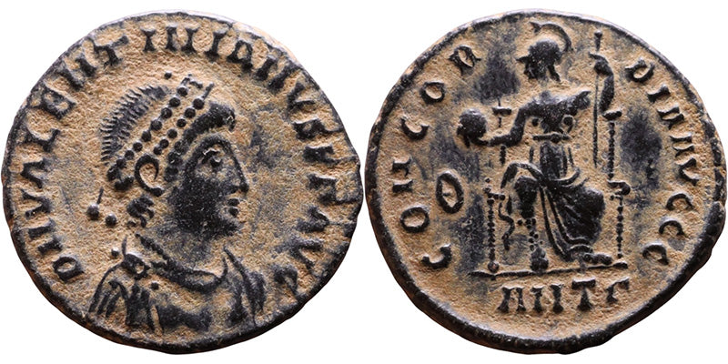 VF+ Roman coin of the Emperor Valentinian II 375-392AD - CONCORDIA AVG ...