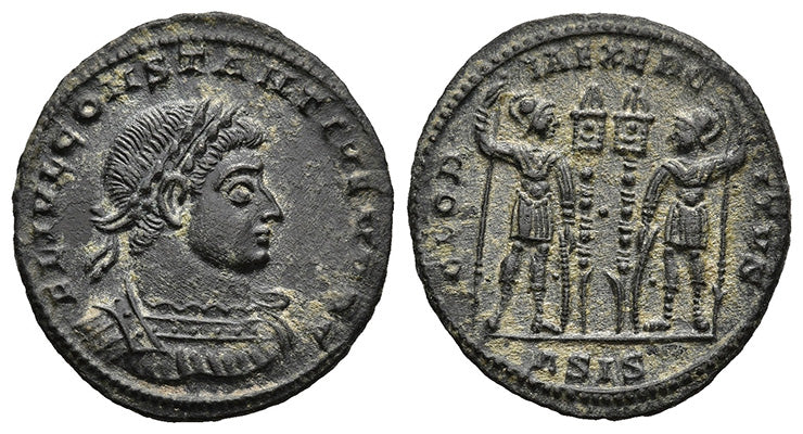 EF+ Ancient Roman coin of Constantius II as Caesar minted in Siscia ...