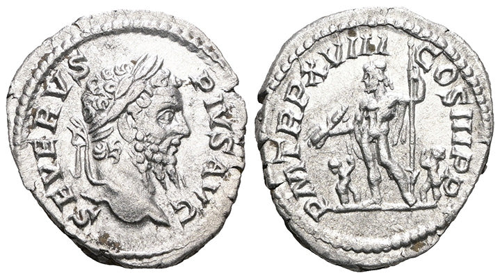 EF Ancient Roman silver denarius of the Emperor Septimius Severus mint ...