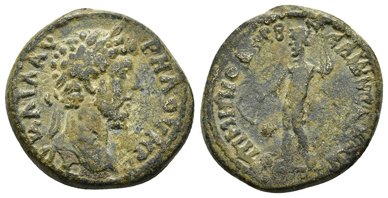 Ancient Roman Provincial coin of Lucius Verus minted in Ankyra, Phrygi ...