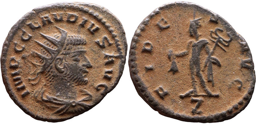 EF/VF Ancient Roman coin of Claudius II Gothicus - FIDES AVG – Cerberus ...