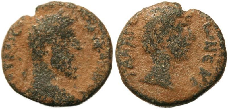 Marcus Aurelius & Lucius Verus - Decapolis, Gadara, AE19 - RARE ...