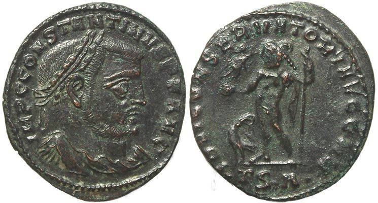 Roman coin of Constantine I - IOVI CONSERVATORI AVGG NN - Thessalonica ...