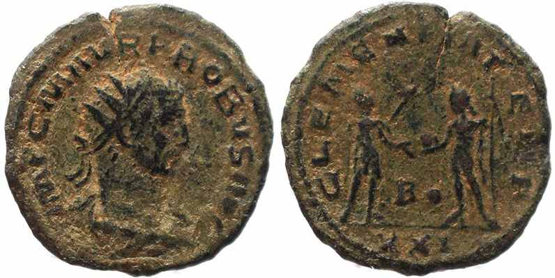 Roman coin of Probus Antoninianus - CLEMENTIA TEMP - Antioch – Cerberus ...