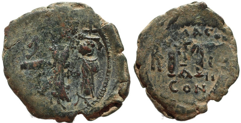 Byzantine coin of Heraclius 610-641 AD AE Follis - Constantinople ...