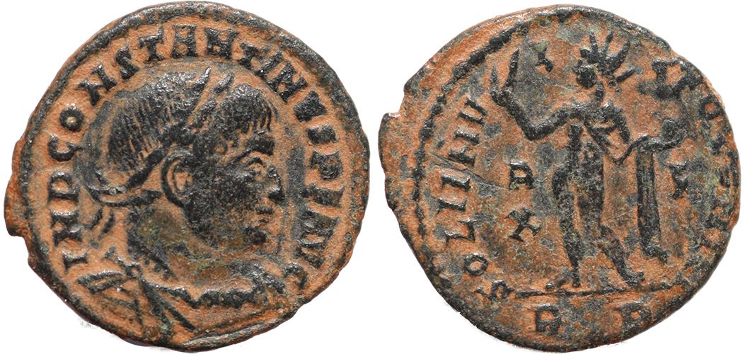 Ancient Roman coin of Constantine I - SOLI INVICTO COMITI - Rome ...